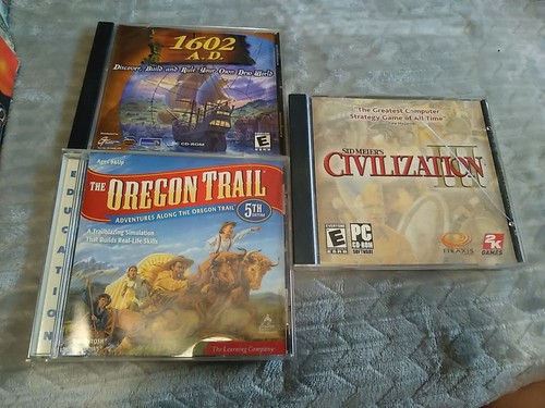 Lot Of 3 CD Rom PC Games Oregon Trail 5th Edition, Civilization 3, 1602 ...