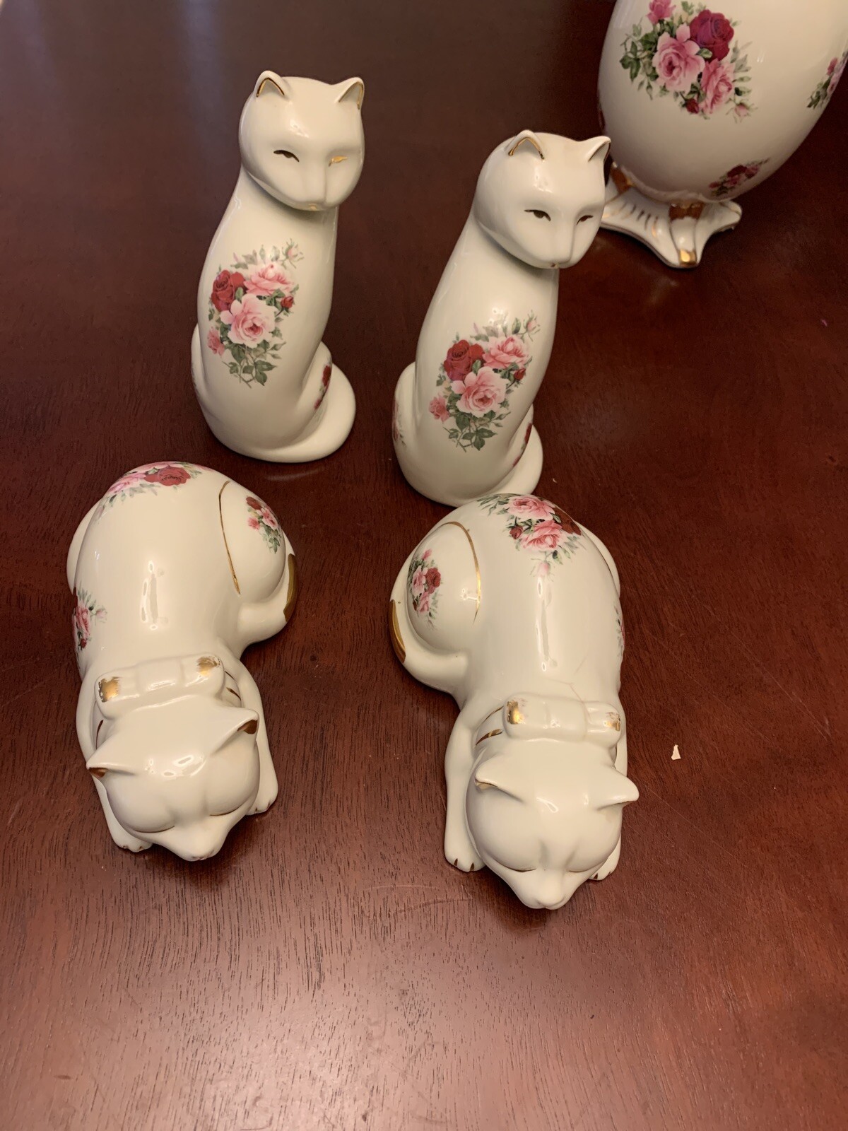 5 Vtg Baum Bros Formalities Sleeping And Standing Cats And 9” Egg Trim ...