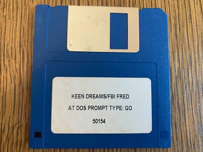KEEN DREAMS / FBI FRED GAME PC MS-DOS COMPUTER 3.5" FLOPPY DISK NEAR ...
