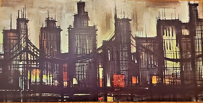 Vintage Marius Girard "Metropolitan Bridge" 12" X 24" Lithographic ...