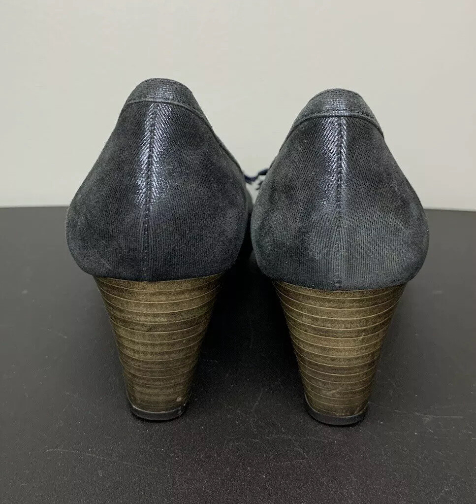 Coach Poppy Jaden Dark Blue Wedge Heels Open Toe Wome… - Gem