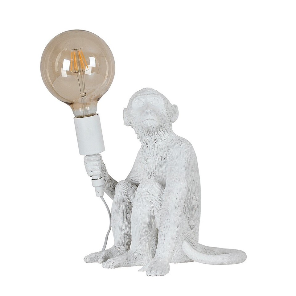 Animal Table Lamp Monkey Holding Bulb Living Room Bedside 32cm Tall ...