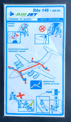 Air Jet BAe 146-200QC Safety Card | eBay