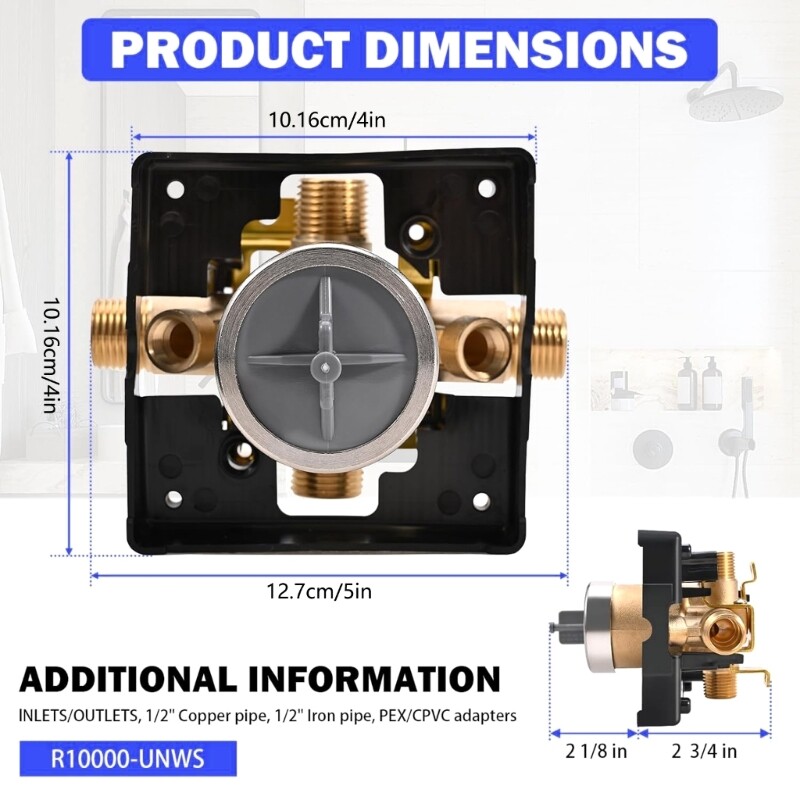 Bathroom Concealed Valves Diverter Shower Valves Body for Tub Trim Kits ...