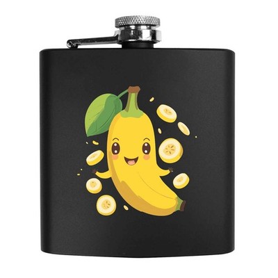 6oz (170ml) 'Kawaii Style Smiling Banana' Pocket Hip Flask (HP00029935 ...