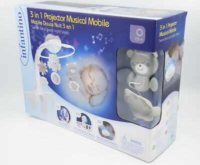 Infantino Projector Musical Mobile 3-in-1 Cot Crib Music Sounds Lights ...