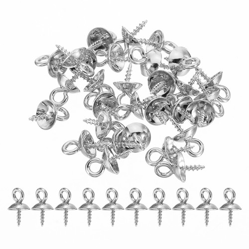 Eye Pin Bail Peg Pendants, 30Pcs 10x6mm Steel Mini Screw Eye Pin ...