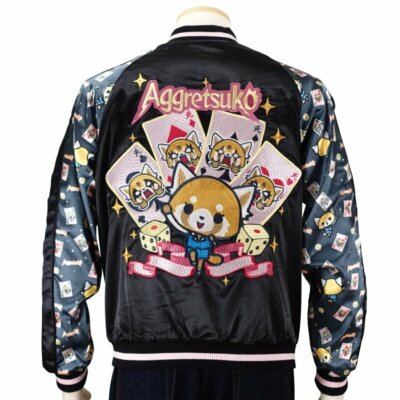 Sukajan Aggressive Retsuko Sanrio Aggretsuko Satin Embroidery Souvenir ...