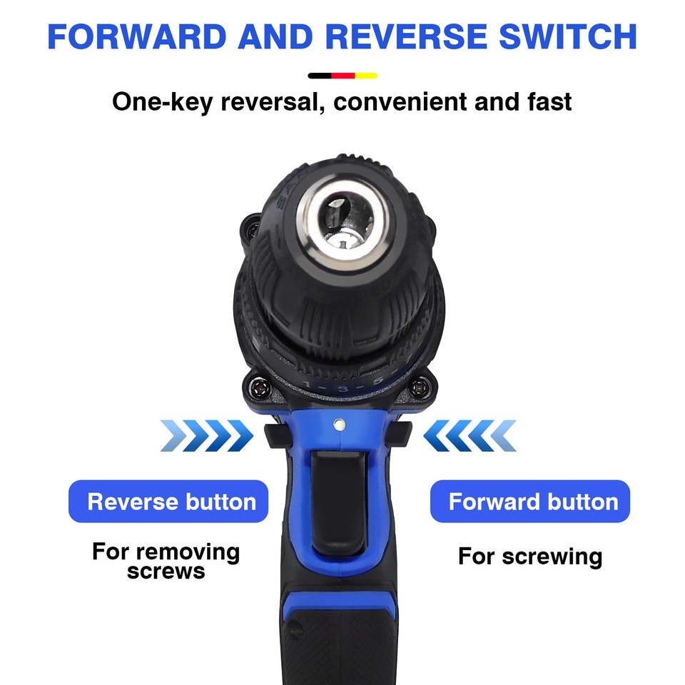 Cordless Compact Drill 21V Battery Combi Driver Screwdriver Set with ...