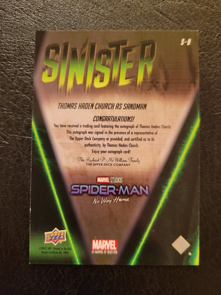 Thomas Haden Church Sandman Upper Deck Marvel Spider-Man Sinister Red ...