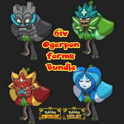 Ogerpon all forms 6iv mega bundle - Pokemon Scarlet / Violet | eBay