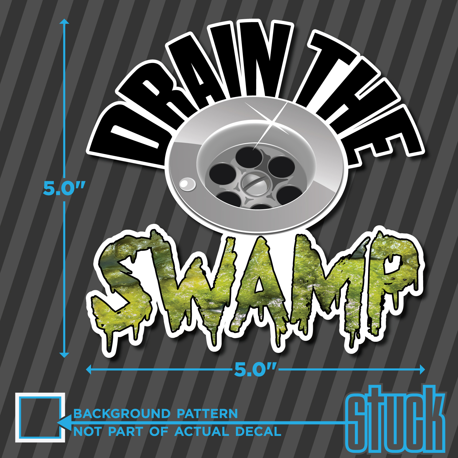 Drain The Swamp - 5.0"x5.0" - printed vinyl decal sticker america usa ...