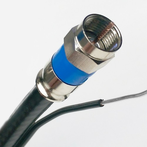 TRI SHIELD 3GHz SATELLITE AERIAL RG6 MESSENGER WIRE COAX CABLE 18AWG W ...