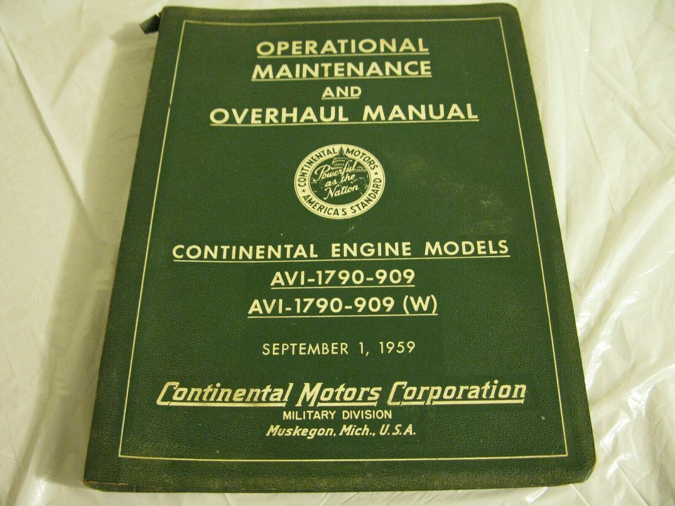 On CD 1790 v12 Continental engine AVI-1790-909 909w Service overhaul ...