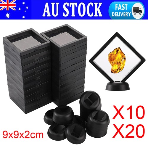 10/20X 3D Floating Coin Jewelry Display Frame Holder Box Case Black ...