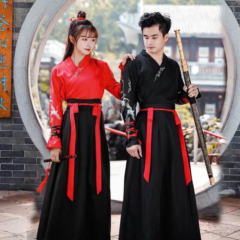Chinese Outfit Hanfu Female Plus Size Men Women Wuxia Modern Couples ...