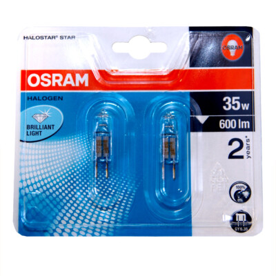 2 x Osram GY6,35 Halogen Stiftsockellampe 35W 12V Halogenlampe Halostar ...