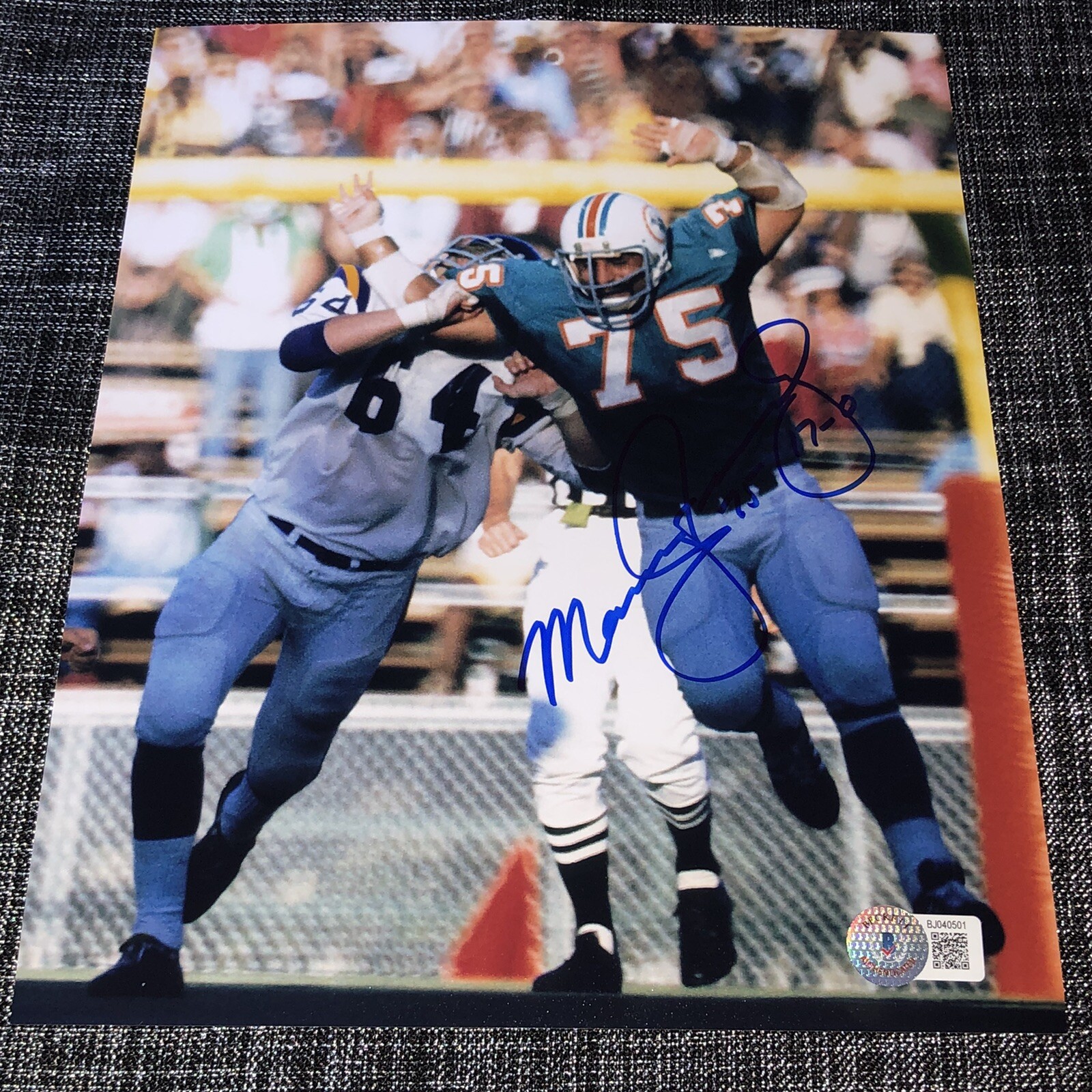 MANNY FERNANDEZ SIGNED AUTOGRAPH 8X10 PHOTO MIAMI DOLPHINS 17-0 BECKETT ...