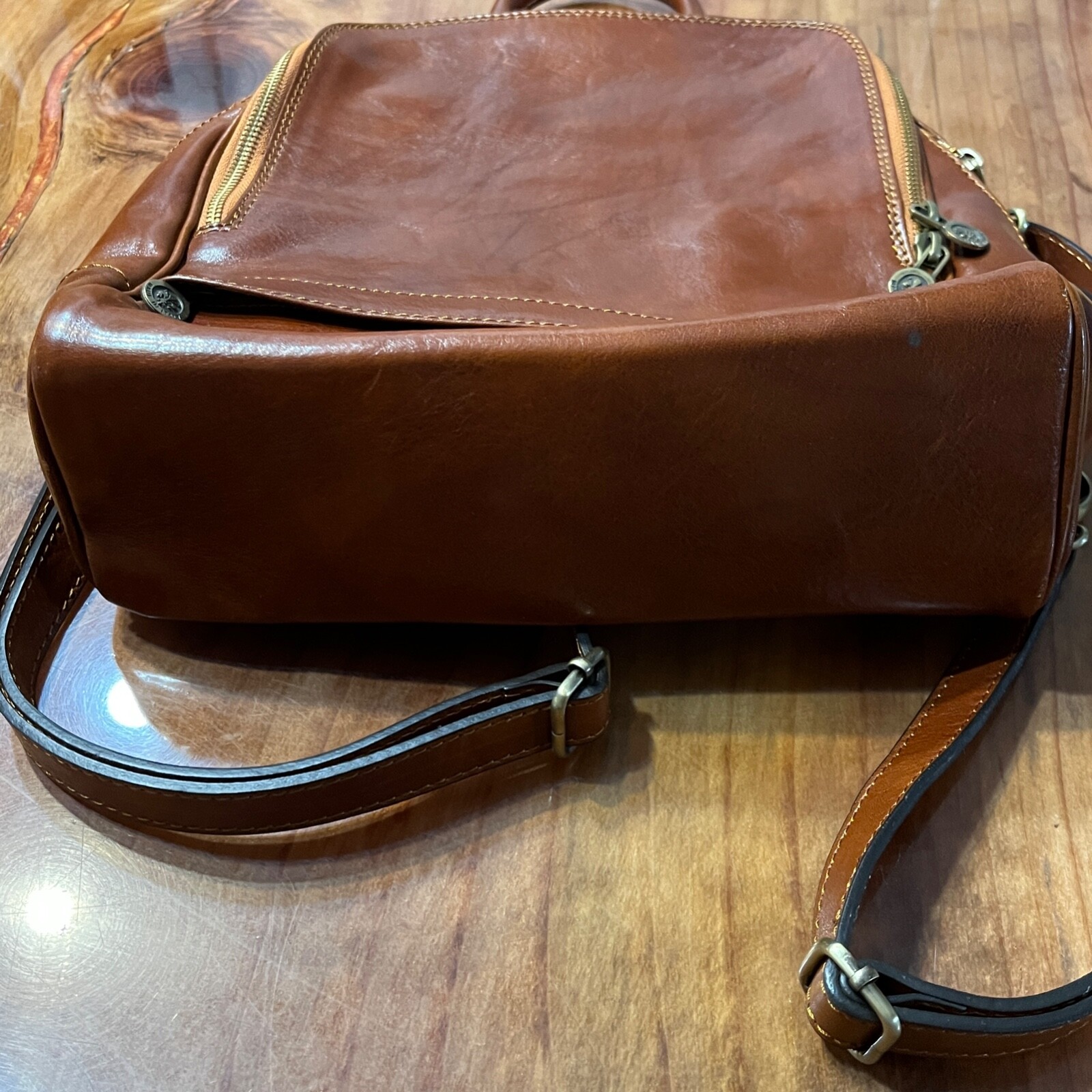 ALMA MILANO LEATHER Backpack Bag Real Authentic Leath… - Gem