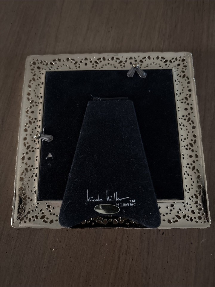 Nicole Miller Home 4x4 Gold Lace Look Frame Heavy Sturdy | eBay