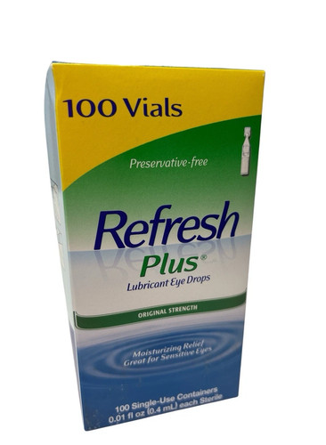 100 Ct Refresh Plus Eye Drops Single Use Lubricant Preservative Free | eBay