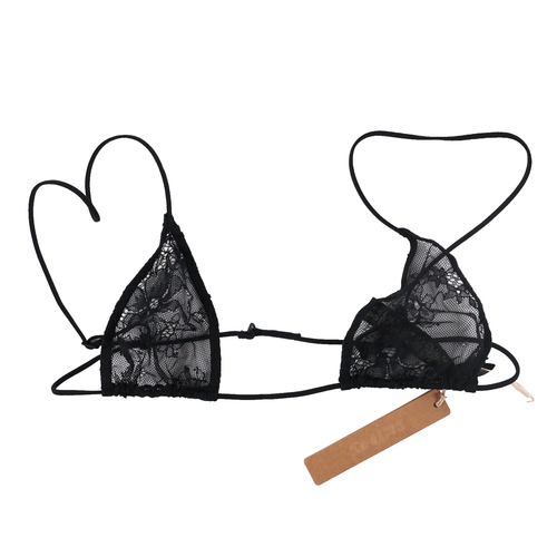 SKIMS Ultra Fine Lace Micro Triangle Bralette TR-TRI-5932W, Color Onyx ...