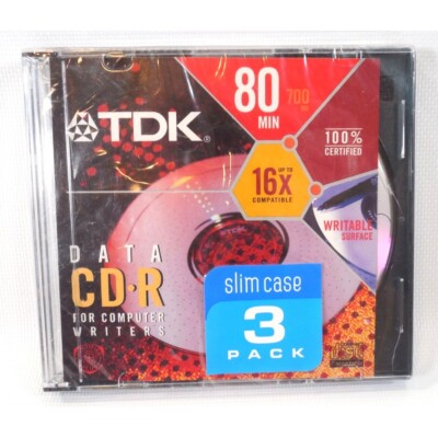 TDK DATA CD-R Compact Data Discs 80-minute 700MB BRAND NEW FACTORY ...
