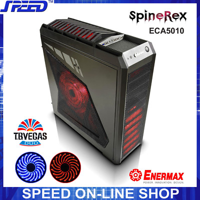 ENERMAX ECA5010M SpineRex USB3.0 Full Tower PC Gaming Case Blue/Red ...