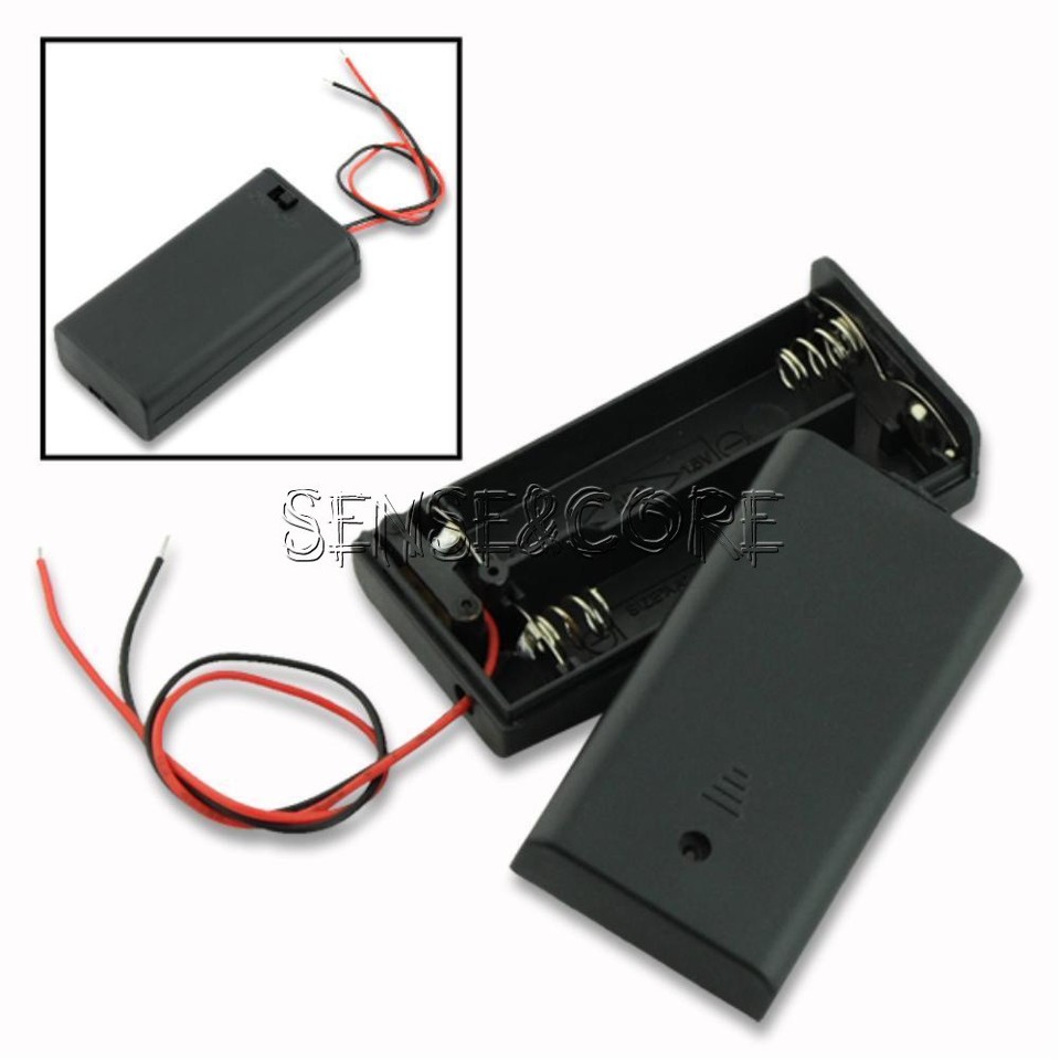 2AA Battery Holder Box Case ON/OFF Switch and Cover for 2AA Battery ...