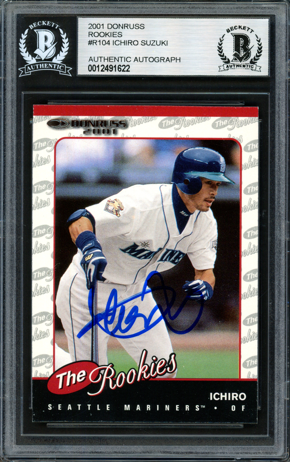 ICHIRO SUZUKI AUTOGRAPHED 2001 DONRUSS ROOKIE CARD #R104 MARINERS ...