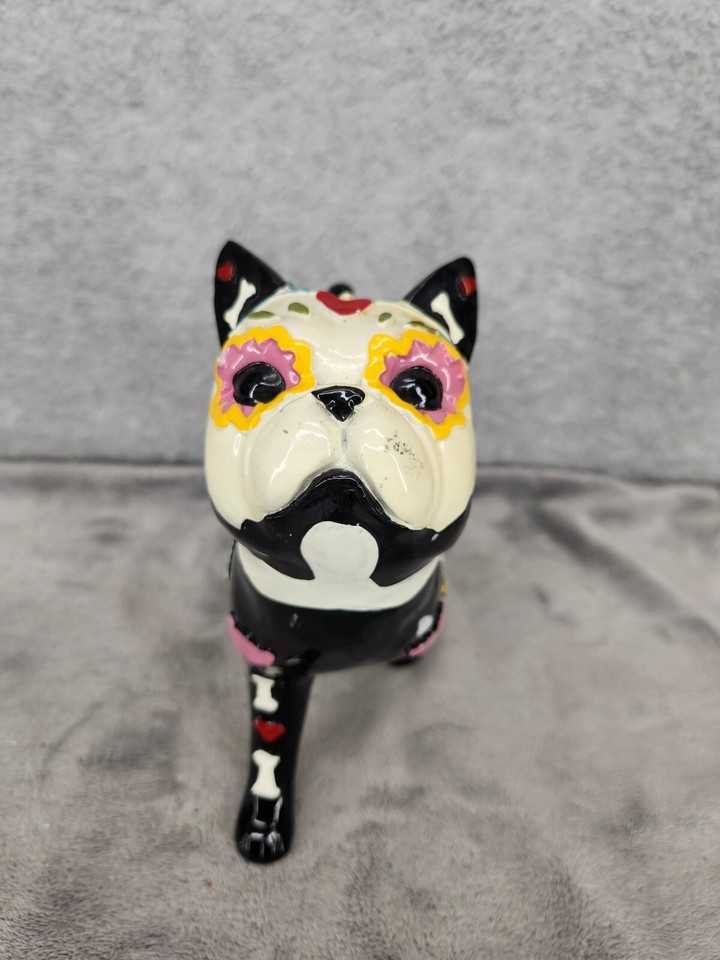 Cute French Bulldog Frenchie Statue Day Of The Dead Sugar Skull Art 8 ...