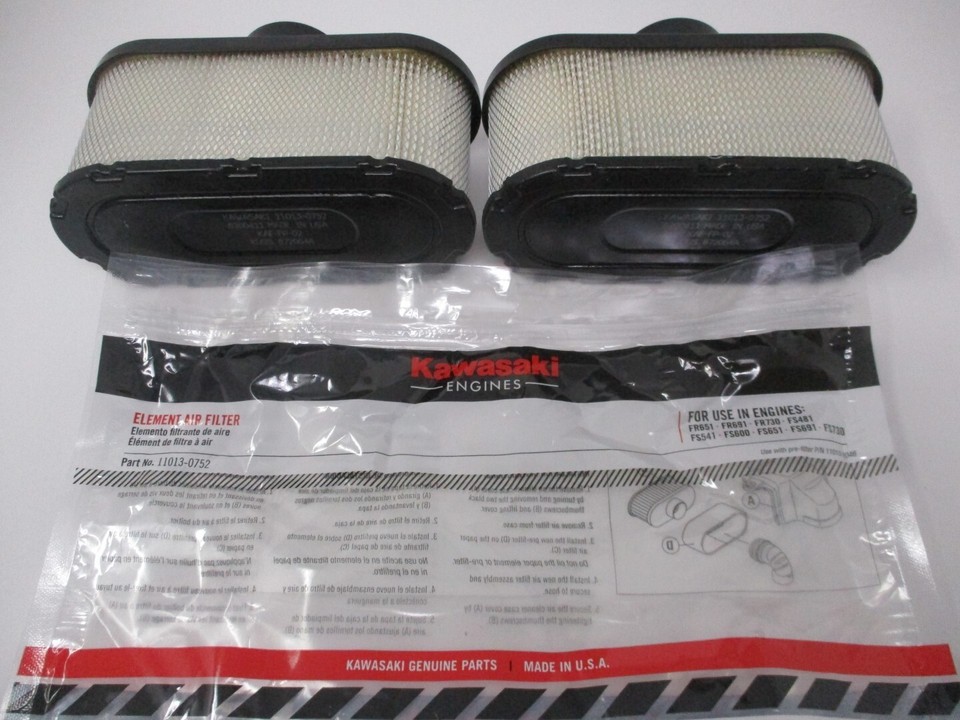 2 Genuine Kawasaki Air Filter-11013-0752 & for FR651V FR691V FR730V ...