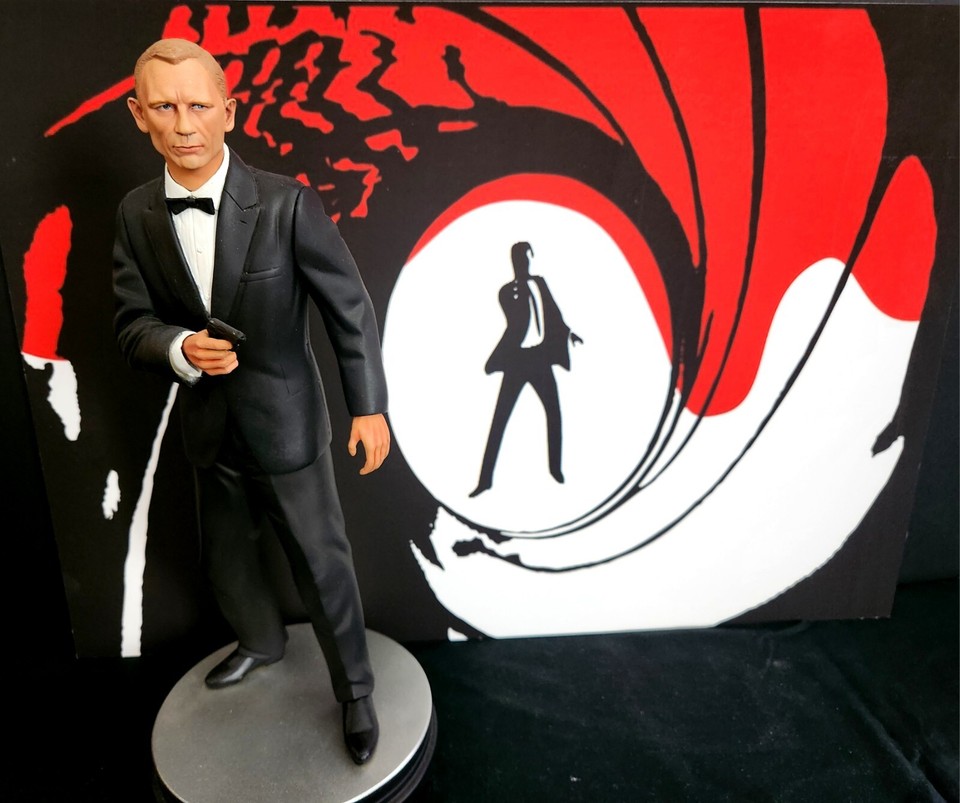 3 JAMES BOND 1/6 SCALE CUSTOM STATUE 007 RARE ONE OF A KIND +ART ...