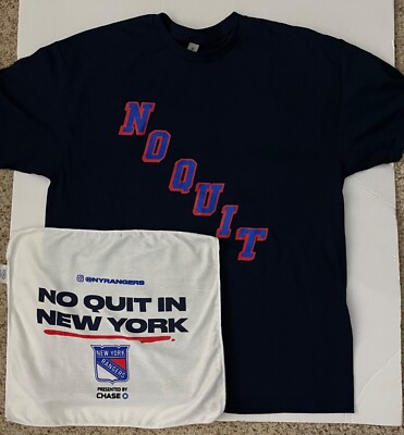 NY Rangers SGA Shirt & Rally Towel 2022 Stanley Cup Playoffs - No Quit ...