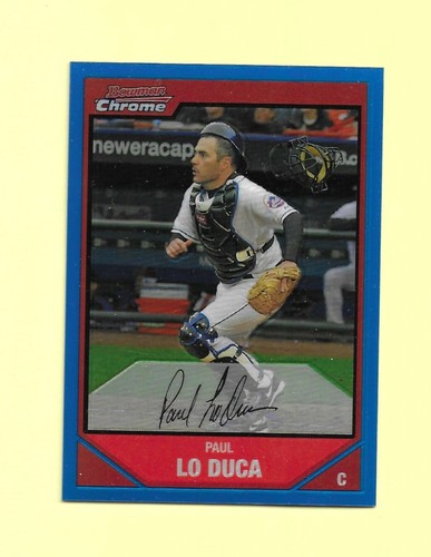 07 Bowman Chrome BLUE REFRACTOR Card # 62 PAUL LO DUCA /150 LOS ANGELES ...