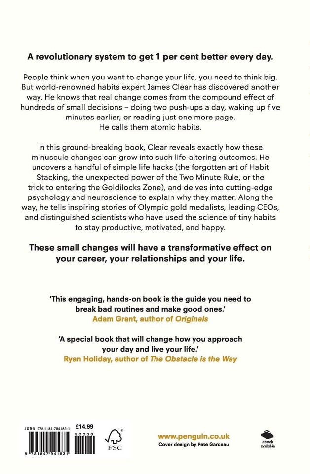 Atomic Habits by James Clear: Life-Changing Self-Help Book for Personal ...