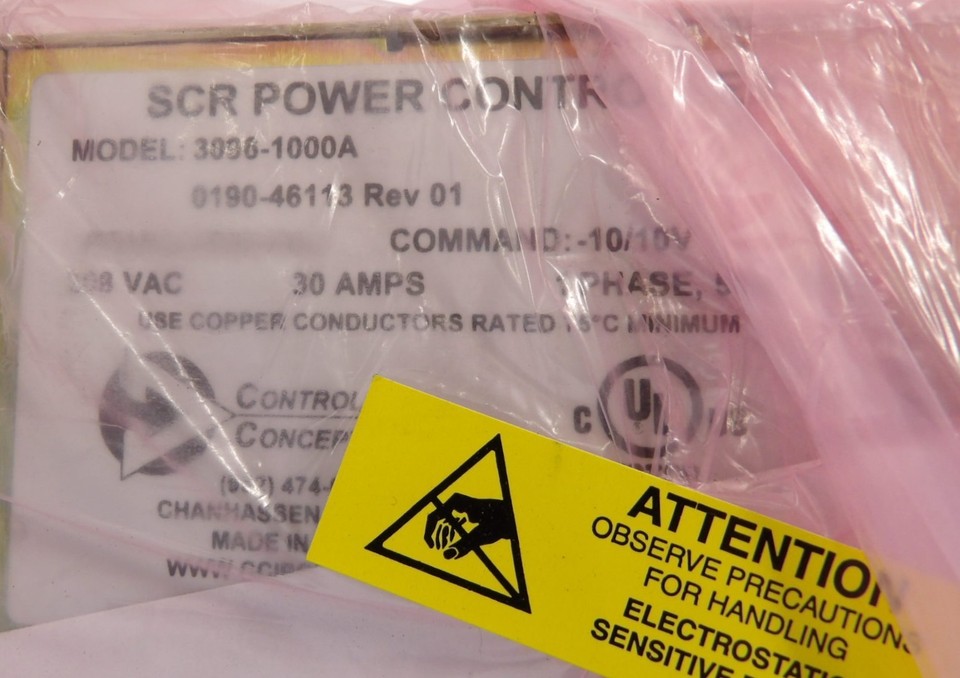 Control Concepts 3096-1000A SCR Power Controller New | eBay