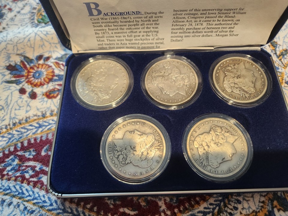 NCM San Francisco Morgan Stanley Silver Dollar set 1861-1865 with COA ...