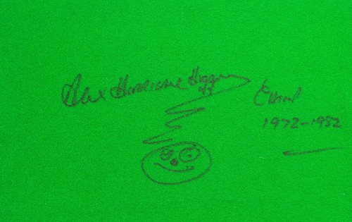 RARE Alex HIGGINS Signed Autograph Snooker Baize World Champion AFTAL ...