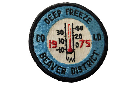 BOY SCOUTS BSA PATCH BEAVER DISTRICT DEEP FREEZE 1975 BADGE COLLECTOR ...