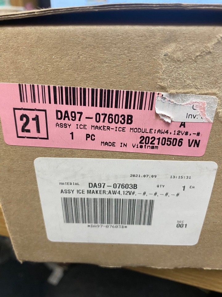 Samsung Refrigerator Ice Maker DA97-07603B DA97-07603A AP5651755 ...