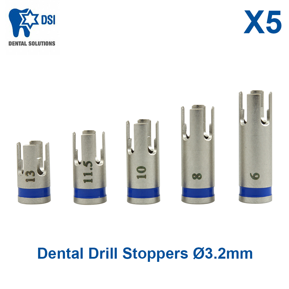 5x DSI Dental Fixture Drill Stoppers Ø3.2mm Drilling Surg Stainless ...