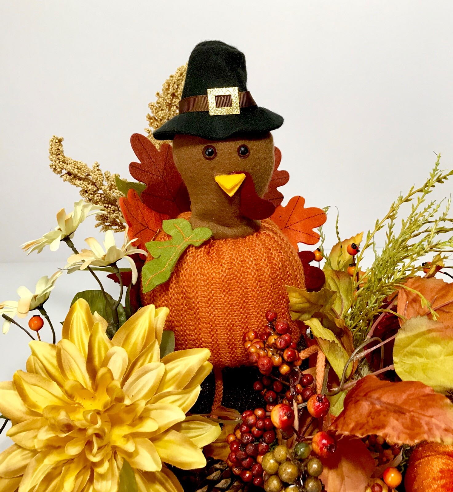 LARGE THANKSGIVING TURKEY CENTERPIECE FALL COLORS AUTUMN FLORAL ...