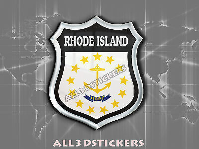 3D Emblem Sticker Resin Domed Flag Rhode Island - USA Adhesive Decal ...