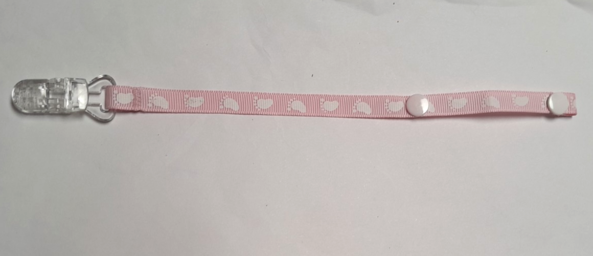 Newborn Dummy/Pacifier/Soother clip, 15 mm strong plastic clip: Pink ...