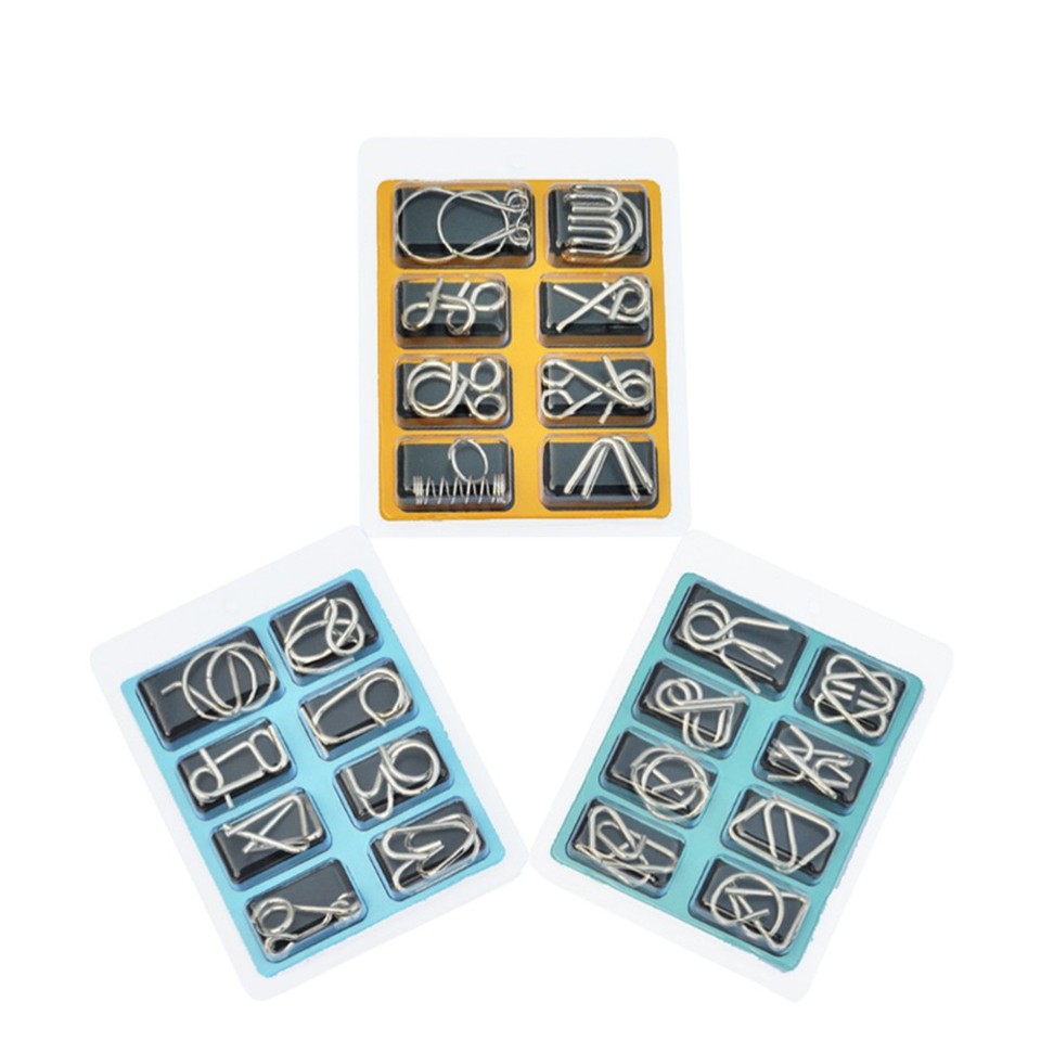 24 Pcs Brain Teaser Teasers Puzzles Toys IQ Set Intelligence Ring | eBay