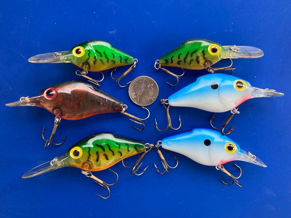 VINTAGE LOT 6 PRE-RAPALA STORM LIGHTNIN’ SHAD CRANKBAITS LURES RATTLE ...