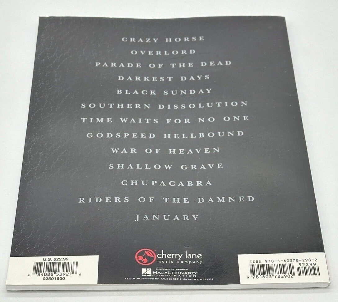 Black Label society Order of the black music book Guitar and Vocal ...