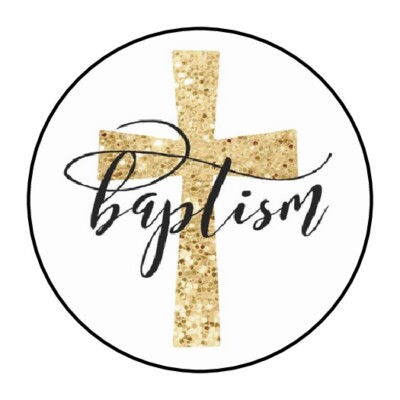 30 BAPTISM ENVELOPE SEALS LABELS STICKERS 1.5" ROUND GOLD CROSS | eBay