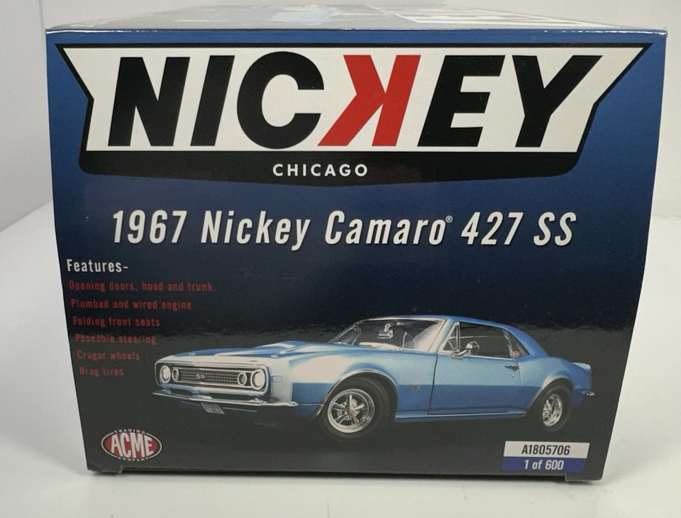 ACME 1/18 Scale 1967 CHEVY CAMARO 427 SS”NICKEY VERSION”Only 600 Made ...